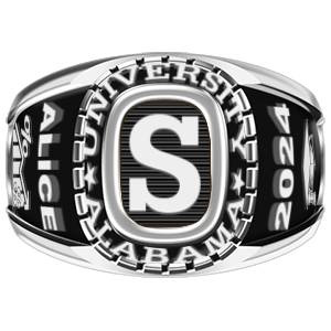 Women's Personalized Class Ring With Initial Top - GCR101-I