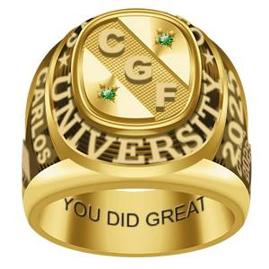 Men's Personalized Class Ring With Top Initials - 16634