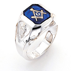Octagonal Blue Lodge Ring - MSR213